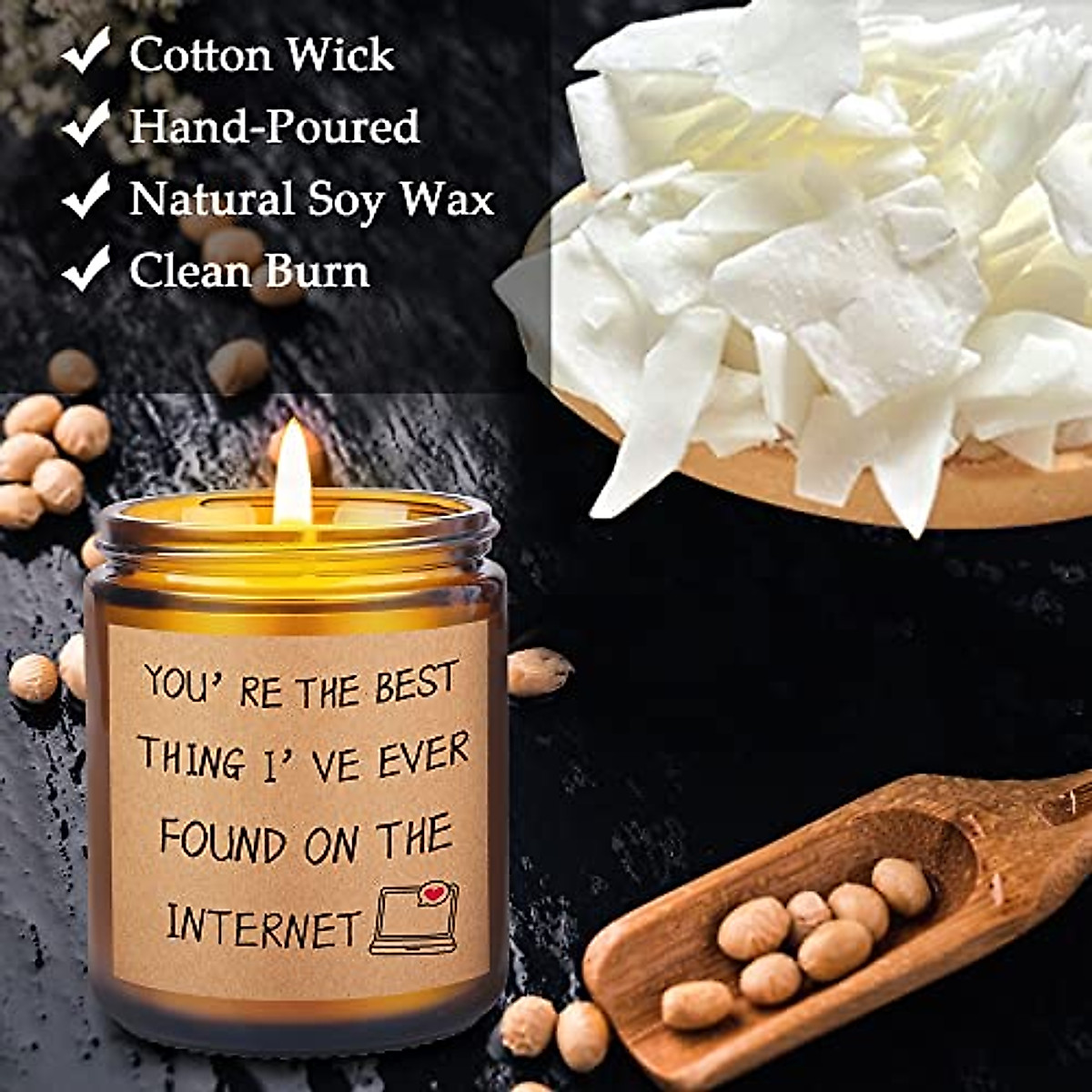 Gifts for Him Her Boyfriend Girlfriend, Romantic Birthday Anniversary Presents for Wife Husband Best Friends Bestie Couples, Personalized Gag Valentines Gifts, Candles for Women Woman Men Man Funny