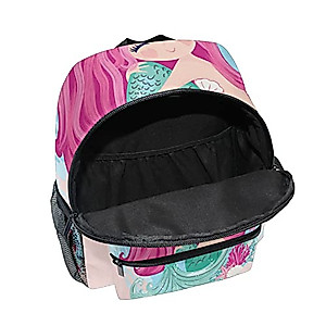 DXTKWL Cute Ocean Mermaid Toddler Backpack for Boys Girls, Kids Backpack Small Mini Backpack with Chest Strap, 10x4x12 in