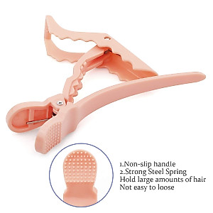 GLAMFIELDS 12 pcs Alligator Hair Clips for Styling Sectioning, Non-slip Grip Clips for Hair Cutting, Durable Women Professional Plastic Salon Hairclip with Wide Teeth & Double-Hinged Design