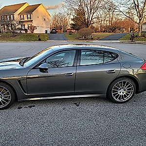 ACLONG Pillar Posts Door Window Trim Glossy Black Stainless Steel Pillar Posts Molding Trim Compatible with Porsche Panamera 2009-2016, Anti Scratch Stickers Door Pillar Moldings Cover Set -Set of 4