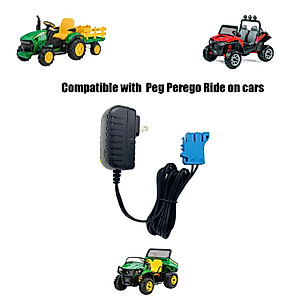 12-Volt Small Plug Charger for Peg Perego Battery,12V Charger for Peg Perego Kids Ride On Toy Cars.