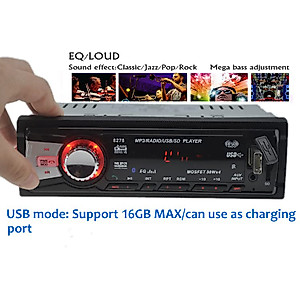 Polarlander Car Radio Audio USB Port SD Card Slot Player Receiver Bluetooth Hands-Free with Remote