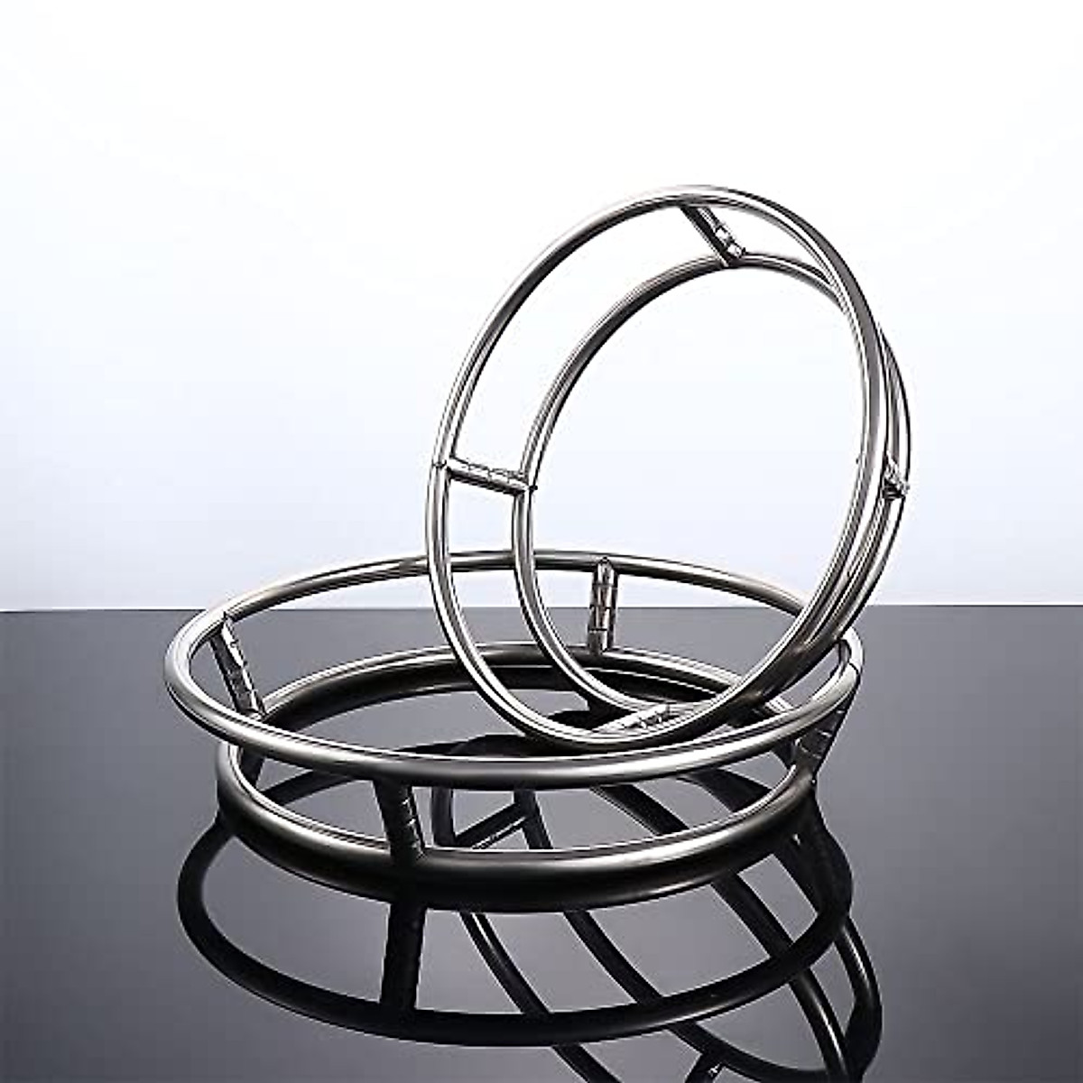 Potholders Wok Ring for Gas Stove, Stainless Steel Round Shelf Home Wok Rack, Reversible Size Wok Stand Wok Rack for Most Woks (S)