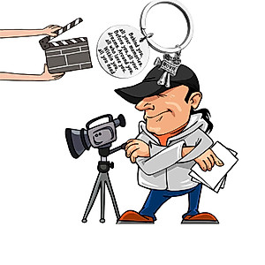 FEELMEM Movie Camera Keychain Film Director Gift Film Student Gift Filmmaker Gift Behind You All Memories Before You All Your Dream Keychain Movie Jewelry Film Keyring Gift (Movie Camera Keychain)