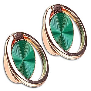 [2 Packs] CD Textures Cell Phone Ring Holder Stand, 360 Degree Rotation Finger Ring Kickstand with Polished Metal Phone Grip for Magnetic Car Mount, Smartphone Accessories