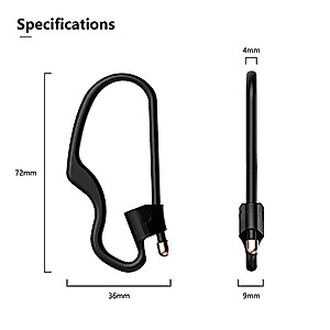 Ear Hooks for AirPods Pro 3/ 2 /1 Earbuds Accessories Anti-Lost Loop Anti-Slip Strap Multi-Dimensional Adjustable for Running Jogging Cycling Gym Silicone (Black)