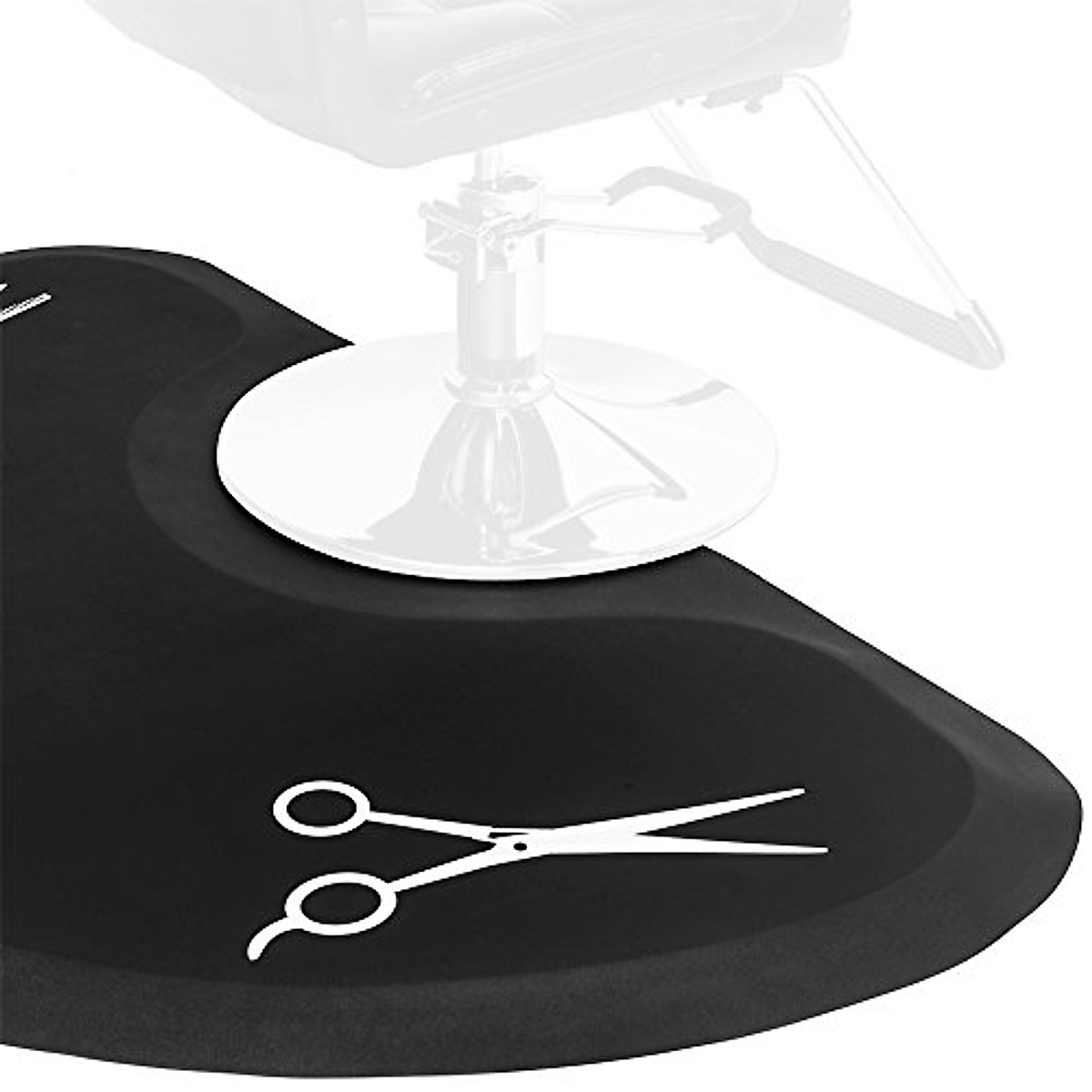 OmySalon 1/2'' Thick Anti Fatigue Mat for Hairstylist Standing, 3'x5' Barber Floor Matt with Scissor Under Salon Chair, Hair Cutting Hairdressing Equipment