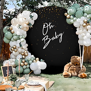 6.5ft Black Round Backdrop Cover Suitable for 6.5ft 6.56ft 6.6ft Circle Stand, Pure Black Spandex Wrinkle Free Birthday Party Wedding Photography Circle Backdrop Cover Arch Background