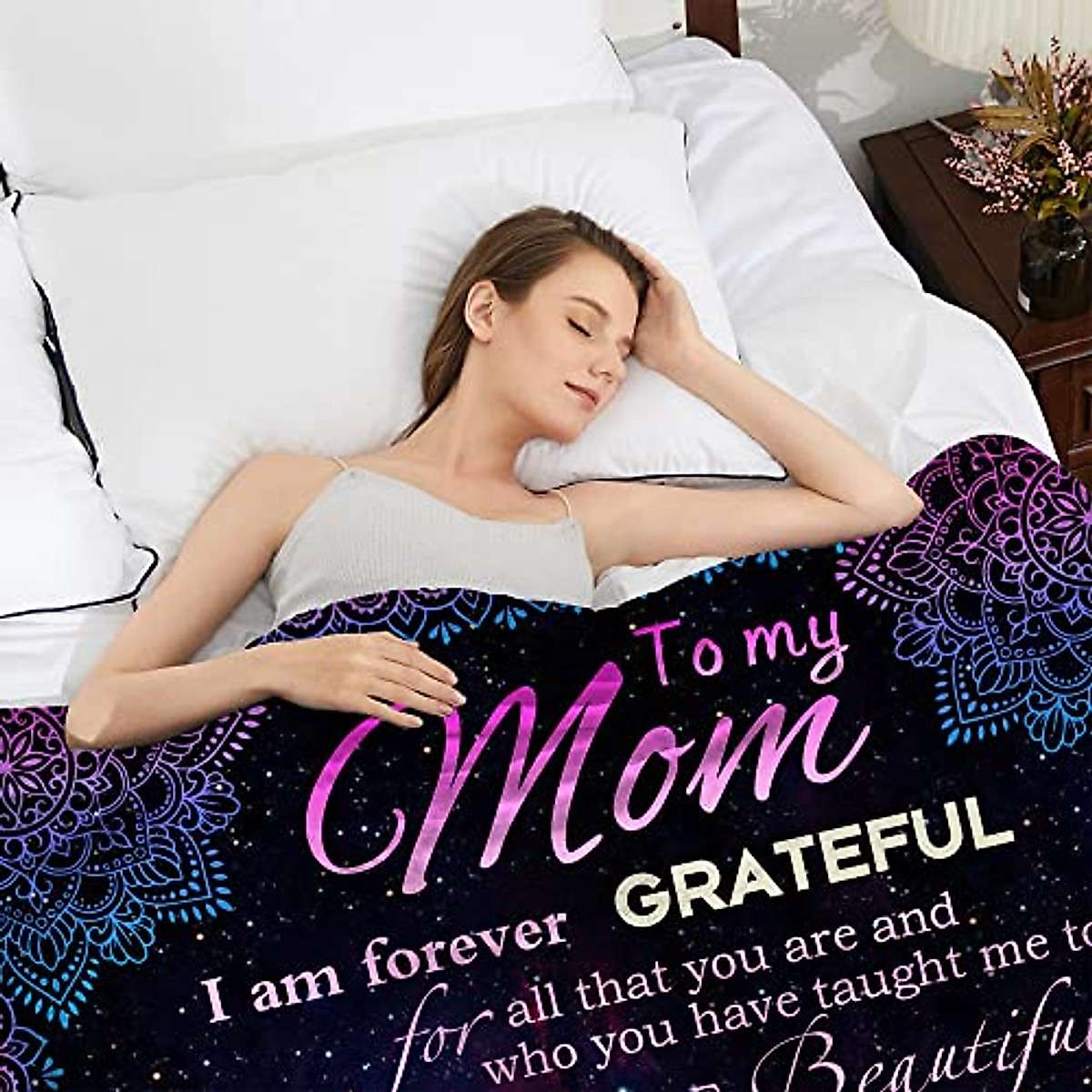 to My Mom Gifts Blanket Flower Butterfly Ultra-Soft Micro Fleece Throw Blankets, Gifts for Mothers Day for Mom from Daughter| from Daughter Son Gift Birthdays Bed Sofa Travel Warm Love Fuzzy 60 x50