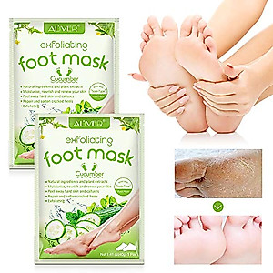 Foot Peel Mask 3 Pack,Remove Callus & Repair rough heals-Men Women (Cucumber)