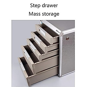 YUZDNM Desktop File Cabinet - Desktop Storage Box with Drawers, Aluminum Alloy Drawer Organizer, with Lockable Drawers Flat File Cabinet, Cosmetic Storage/Medicine Storage Box (Size : 4 Layer)
