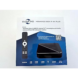 Dune HD Homatics Box R 4K Plus Android TV Box, Media Player 4K, Chromecast, Mini PC, Netflix in 4K Dolby Vision & Atmos, 4GB/32GB, AV1, Wi-Fi 6, 1Gbit, ISO 4K DV P7 FEL MKV AFR, HDR10+, DTS