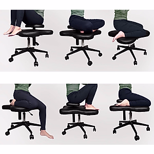 Toppay Cross-Legged kneeing Chair for Yoga Lovers, Fitness Fanatics and Those with Back or Leg Pains, Black