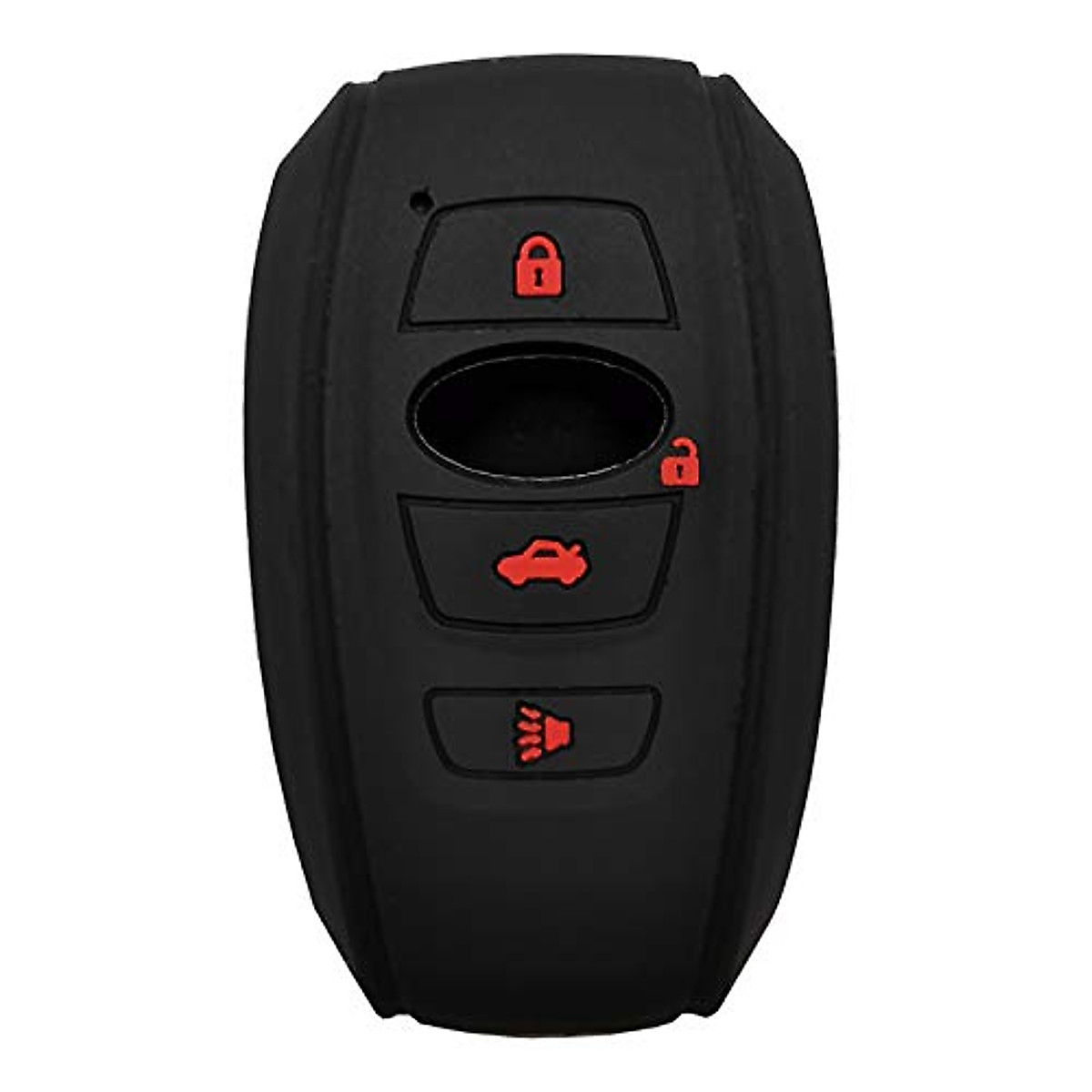 2Pcs Key Fob Cover Case Protector Fit for 2018 2017 Subaru Outback Legacy Forester Sti XV Crosstrek Impreza BRZ WRX Keyless Entry Remote Fob Skin Jacket Holder (1 Black with Red + 1 Black with White)