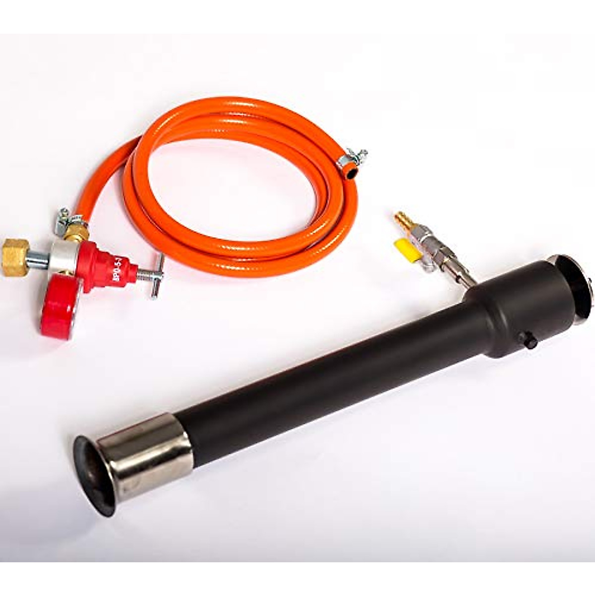 DEVIL-FORGE Gas Burner DFM (308.000 BTU), gas ball valve, air choke, Propane Forge Furnace Foundry Raku Kiln Blacksmith Farrier Knife