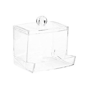 Fenteer Rutin Chicken Feeder Food Dispenser Clear Acrylic for Coop Cockatiel Feeding Supplies, Without Screws