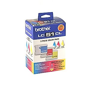 Brother Genuine Standard Yield 3 Pack Color -Ink -Cartridges, LC513PKS, Includes 1 -Cartridge Each of Cyan, Magenta & Yellow, Page Yield Up To 400 Pages/ -Cartridge, Amazon Dash Replenishment -Cartridge, LC51