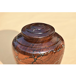 Rosewood Resin Mix Decorative urn Funeral Urn Pet Loss urn Memorial urn Wooden urn Box Lichtenberg Figure Resin urn for Ashes Cremation urn Urn for Human Ashes (Large up to 200 lb)