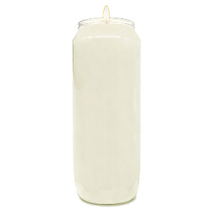Hyoola 9 Day White Prayer Candles, 1 Pack - 7" Tall Pillar Candles for Religious, Memorial, Party Decor, Vigil and Emergency Use - Vegetable Oil Wax in Plastic Jar Container, unscented