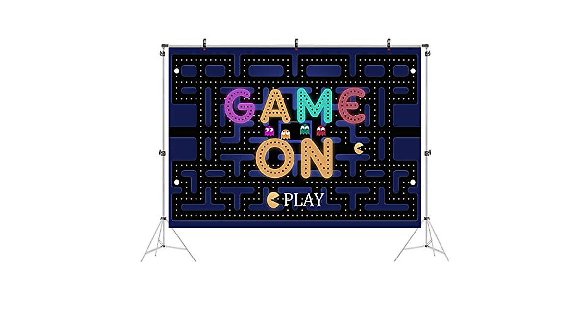 Video Game On Backdrop - Vibrant 7x5ft Gaming Party Photography Background