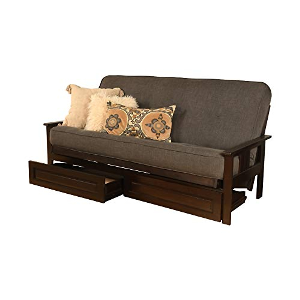 Kodiak Furniture Monterey Frame with Fabric Mattress in Espresso/Charcoal Gray