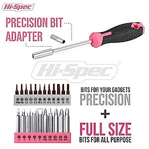 Hi-Spec 58pc Pink 8V USB Electric Drill Driver & Household Tool Kit Set With Variable Speed DIY Cordless Power Screwdriver