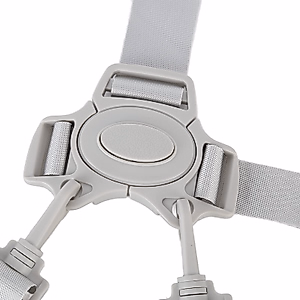 5 Point Baby Safety Strap Belt, Adjustable Universal Replacement High Chair Straps Harness Straps, Sturdy and Comfort Material for Pushchair, Stroller, Easy to Use(Gray Button 5-Point Strap)