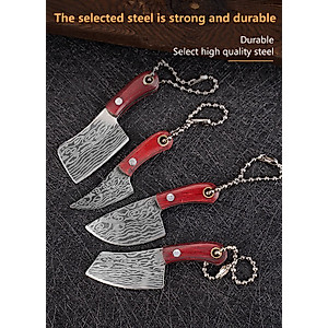 tzprol Mini Knife Set, Mini Pocket Knife Set, Chef Knife EDC Knives Small Knife Cleaver,Box Cutter,Package Opener,Bottle Opener,Keychain Tiny Things with Pocket - Set of 5