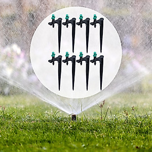 Garden Irrigation System, Adjustable Irrigation Dripper 20Pcs/Bag Irrigation Dripper with Ground Insert Fruit Tree Drip Irrigation Emitters for 1/4" Drip Irrigation Tubing(180 Degrees with Plunger)