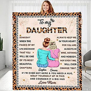 KERAOO Personalized Blanket Gift for Daughter, Christmas Birthday Gifts for Daughter, Custom Throw Blanket to My Daughter from Mom, Mother's Day Graduation Gifts (Custom Daughter-05)