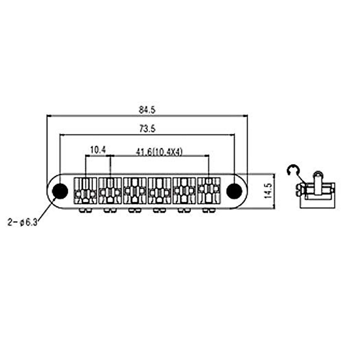 KAISH Chrome Guitar Roller Saddle Bridge Tune-O-Matic Bridge with Roller Saddles For Epi Les Paul,SG,Dot,Bigsby Guitar with M8 Threaded Posts