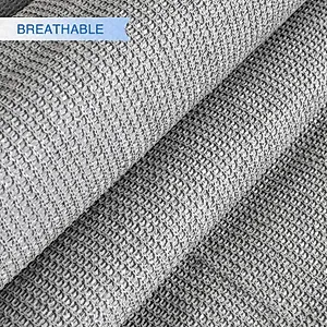 E&K Sunrise 10' x 12' Sun Shade Sail Rectangle Canopy Shade Cover UV Block for Patio Backyard Garden Outdoor (Gray)