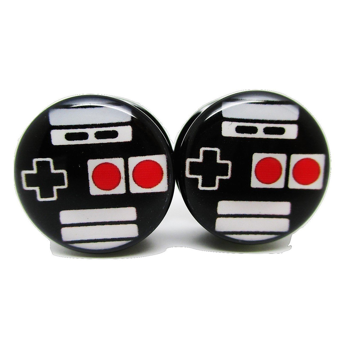 Pierced Republic Retro Video Game Controller Ear Plugs - Acrylic - Screw-On - New *Pair* - 8 Sizes (0 Gauge (8mm))