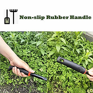 DEMIFUN Hoe Garden Tool for Gardening, Dual Headed Hand Tiller Cultivator Rake Gardening Hand Tools for Digging and Weeding