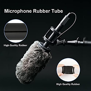 4pcs Microphone Shock Mount Rubber Sleeve, 1.8x0.8inch Sturdy Mic Shock Mount Rubber Spacer Tube Rubber Washer Microphone Accessories Compatible with Most Cameras