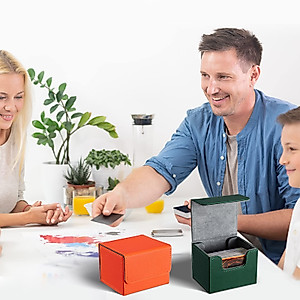 Vicenpal 8 Pack Card Deck Case Bulk, Sleeved Leather Card Boxes, Magnetic Card Game Box with Sleeves for 100 Plus Playing Cards Box Compatible with MTG/TCG, 8 Colors(Horizontal Style)