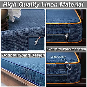 RCDPK Custom Bench Cushion,Personalized Size Bench Pad,Linen Seat Cushion for Indoor Furniture Outdoor Garden Patio,Customized Bay Window Cushions,Banquette Cushions,45D High Elasticity Foam Sponge