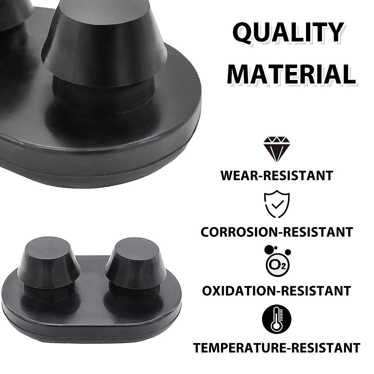 GrliTra Cooler Feet Replacement Non-Slip Rubber Feet for RTIC Coolers Models 45qt 65qt 110qt 145qt Durable Thickened Rubber Feet Outdoor Camping Protection for YETI Cooler Accessories, Black (4 Pcs)