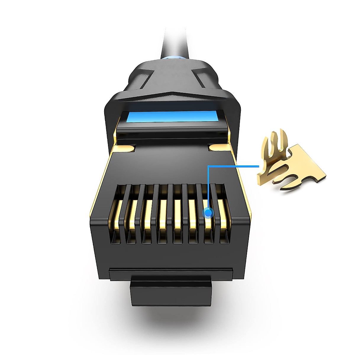 VENTION Cat 6 Ethernet Extension Cable, 6.6ft/2m Cat6 RJ45 Extender Male to Female Network Cable Shielded Computer LAN Connector SSTP Patch Cable