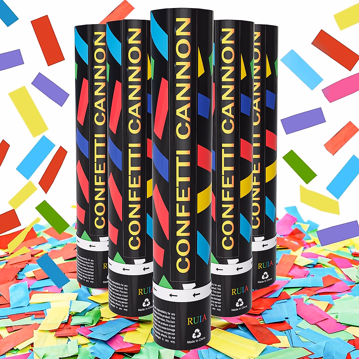 12 Inch Confetti Cannons Multicolor Party Poppers Confetti Shooters ...