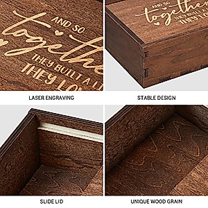 AW BRIDAL Wedding Memory Box Wood Keepsake Box Decorative Gift Box Wedding Engagement Gifts for Couples Anniversary Bridal Shower Gifts