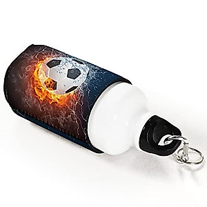 Can Cooler Sleeves Coozies for Cans And Bottles Insulators Soccer Ball Fire Water Print PVC Elastic Reusable