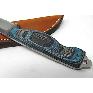 ANZA Boddington KNIVES Blue Black Wood Handle Bonus Walther Pocket Sharpener Knife Always Sharp