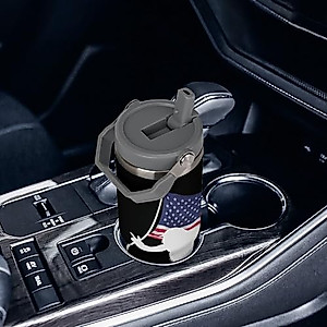 Patriotic America Flag Bigfoot 30 OZ Insulated Tumblers with Handle And Straw Leakproof Vacuum Insulated Stainless Steel Water Bottle for Car Fishing Travel