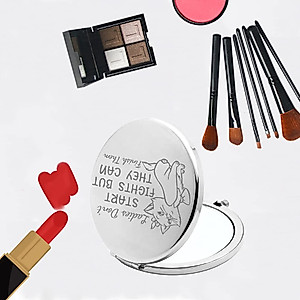 TGBJE Ladies Don’t Start Fights But They Can Finish Them Pocket Mirror Cartoon Cat Gift (Ladies Fights Mirror)