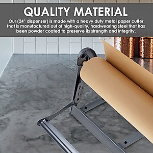 West Palm Brands Paper Roll Cutter, Holder & Dispenser for Butcher Freezer Craft Paper Rolls 24", Great Butcher, Wrapping, Crafting Paper or Vinyl Roll Holder - Free Standing or Wall Mounted