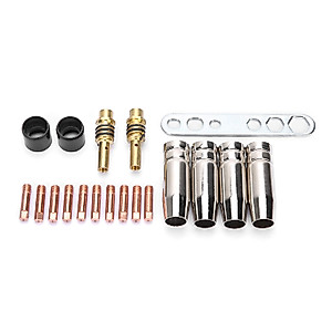Welder Contacts, 19Pcs Torch Welding Accessories Kit M-I-G Welder Contacts 15AK Welding Accessory Nozzle Car Repair Tool