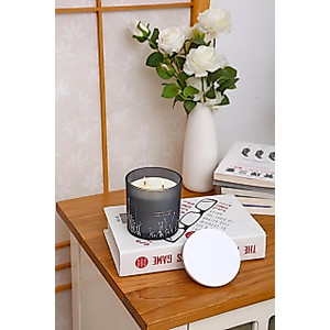 White Sage Sea Salt 3 Wick Candle 14.5 oz | Sage Candles for Cleansing House | Large Soy Candles for Home Scented | Aromatherapy Energy Cleansing Sage Scented Candles for Women & Men