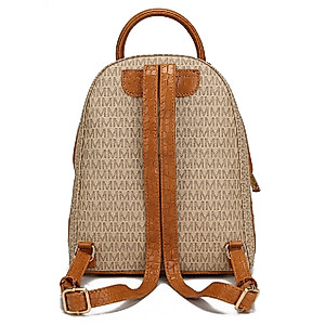 MKF Collection Signature Backpack for Women Vegan Leather Top-Handle Bookbag Travel Bag Daypack