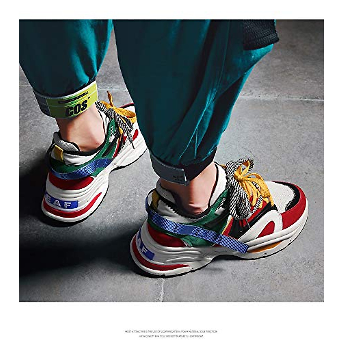 Men's Retro Color Blocked Fashion Sneakers Sport Running Shoes Walking Casual Athletic Shoes(1,9.5)